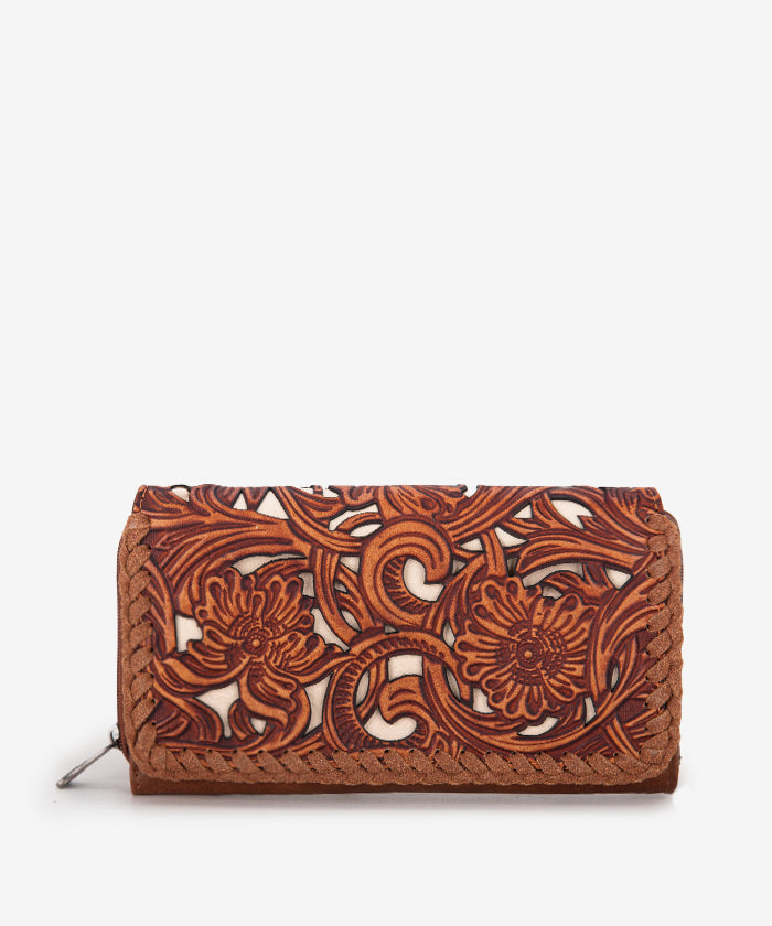 Trinity Ranch Floral Tooled Bifold Wallet – Montana West World